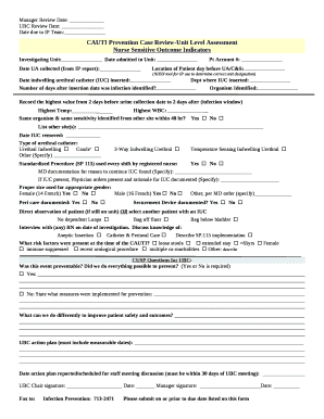 CAUTI Prevention Case Review-Unit Level Assessment Doc Template | pdfFiller