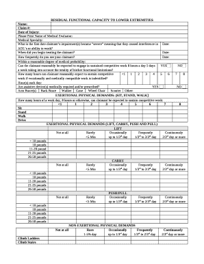 CARDIAC RESIDUAL FUNCTIONAL CAPACITY Name: Claim ... Doc Template ...