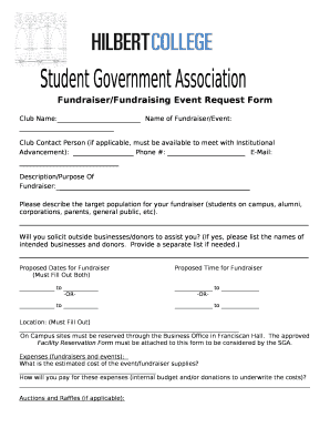 Fundraiser/Fundraising Event Request Doc Template | pdfFiller