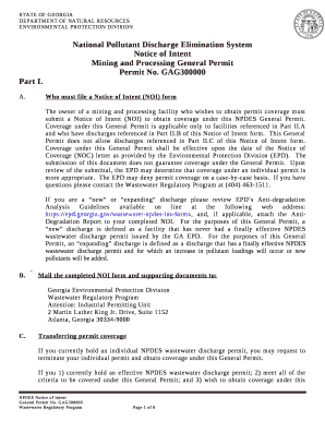 Mining and Processing General Permit Doc Template | pdfFiller