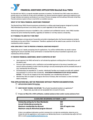 Fillable Online FINANCIAL ASSISTANCE APPLICATION-Marshall Area YMCA Fax Email Print - pdfFiller