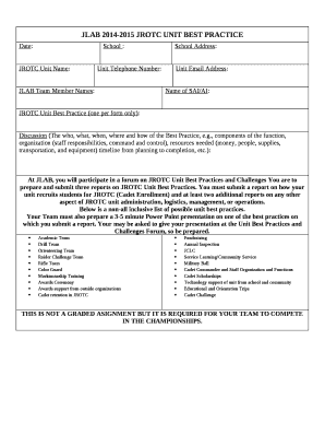JROTC Unit Name: Doc Template | pdfFiller