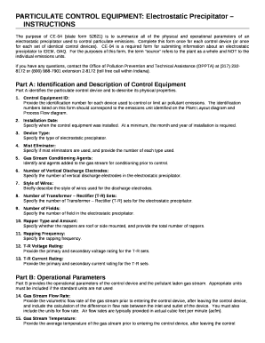 PARTICULATE CONTROL EQUIPMENT: Electrostatic Precipitator INSTRUCTIONS ...