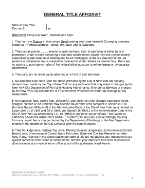 GENERAL TITLE AFFIDAVIT Doc Template | pdfFiller