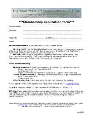 ***Membership application *** Doc Template | pdfFiller