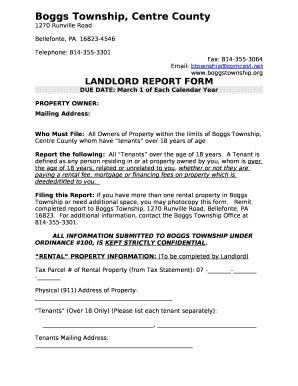 LANDLORD REPORT Doc Template | pdfFiller