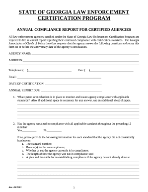 STATE OF GEORGIA LAW ENFORCEMENT CERTIFICATION PROGRAM Doc Template ...