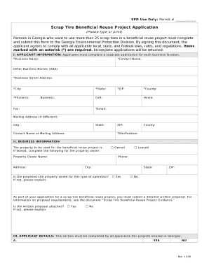 Scrap Tire Beneficial Reuse Project Application Doc Template | pdfFiller