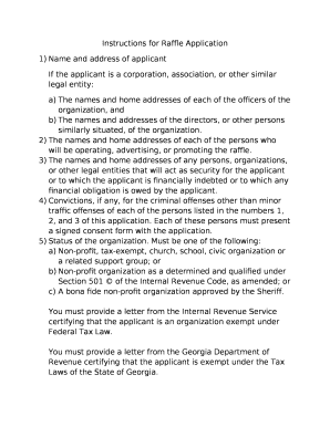 Instructions for Raffle Application Doc Template | pdfFiller