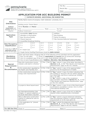 Fillable Online APPLICATION FOR UCC BUILDING PERMIT Fax Email Print ...