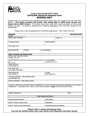 DATALINK Password Request Doc Template | pdfFiller