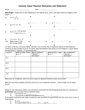 Extreme Value Theorem Motivation and Statement Doc Template | pdfFiller