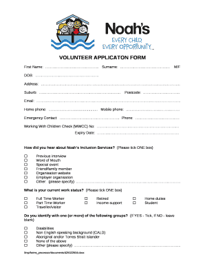 Working With Children Check (WWCC) No: - noahs org Doc Template | pdfFiller