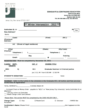 GRADUATE & CONTINUING EDUCATION - web njcu Doc Template | pdfFiller