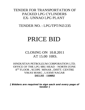 EIL Tender portal Doc Template | pdfFiller