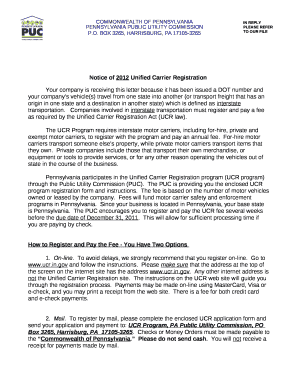 The UCR Program requires interstate motor carriers, including for-hire ...