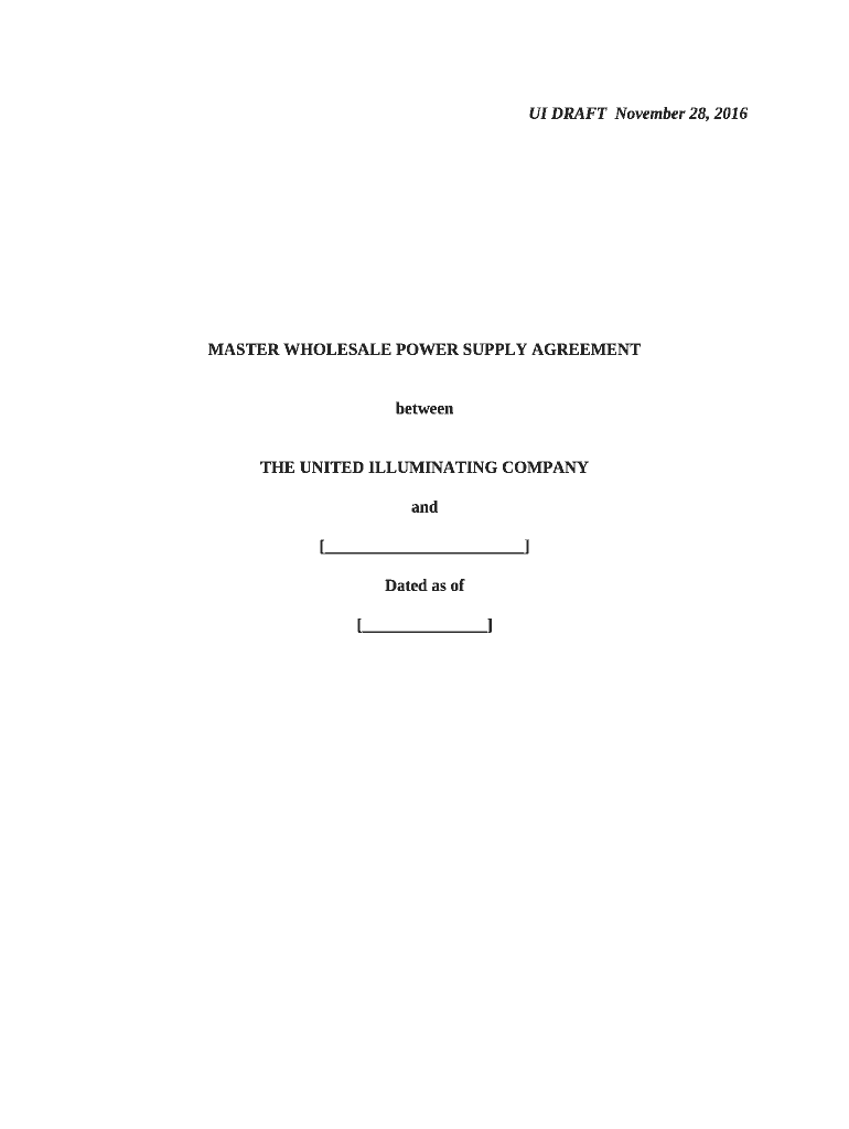 MASTER WHOLESALE POWER SUPPLY AGREEMENT Doc Template | pdfFiller