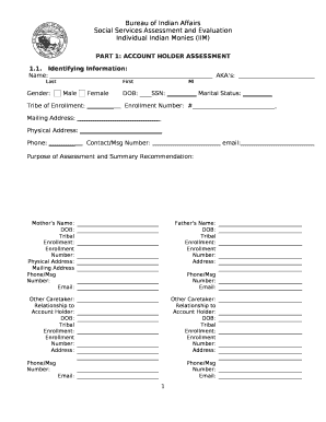 Social Services Assessment and Evaluation Doc Template | pdfFiller