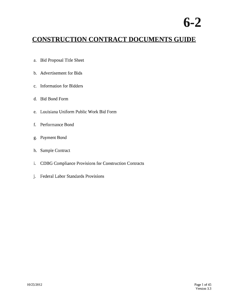 Bid Proposal Title Sheet Doc Template | pdfFiller