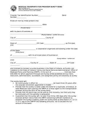Surety Bond Form Templates | pdfFiller