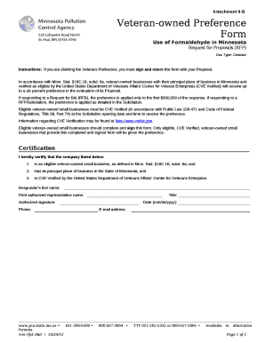 Veteran-owned Preference Doc Template | pdfFiller