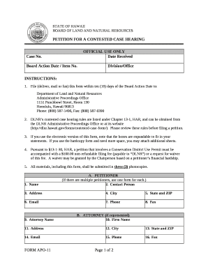 PETITION FOR A CONTESTED CASE HEARING Doc Template | pdfFiller