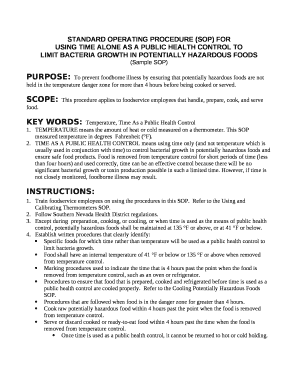 USING TIME ALONE AS A PUBLIC HEALTH CONTROL TO Doc Template | pdfFiller