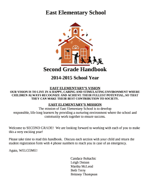 Second Grade Handbook Doc Template | pdfFiller