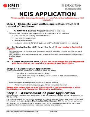 NEIS APPLICATION Doc Template | pdfFiller