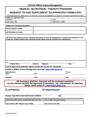 MEDICAL NUTRITIONAL THERAPY PROGRAM Doc Template | pdfFiller