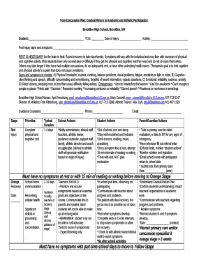 Post-Concussion Plan: Gradual Return to Academic and Athletic ...