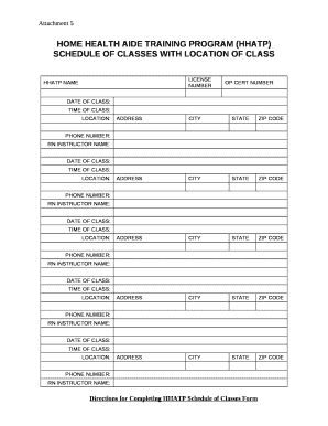 HOME HEALTH AIDE TRAINING PROGRAM (HHATP) Doc Template | pdfFiller