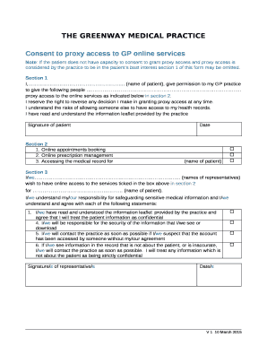 THE GREENWAY MEDICAL PRACTICE Doc Template | pdfFiller