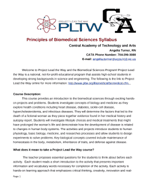 Principles of Biomedical Sciences Syllabus Doc Template | pdfFiller