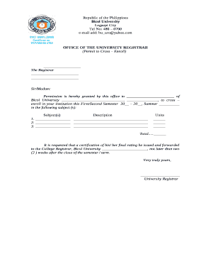 (Permit to Cross Enroll) Doc Template | pdfFiller