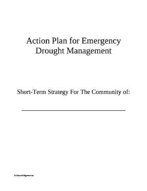 Action Plan for Emergency Drought Management Doc Template | pdfFiller