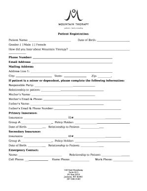 Patient Registration: Doc Template | pdfFiller