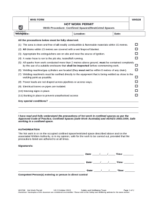 WHS Procedure: Confined Spaces/Restricted Spaces Doc Template | pdfFiller