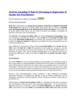 Need for amending IT Rule 55 (Pertaining to Registration of Income Tax ...