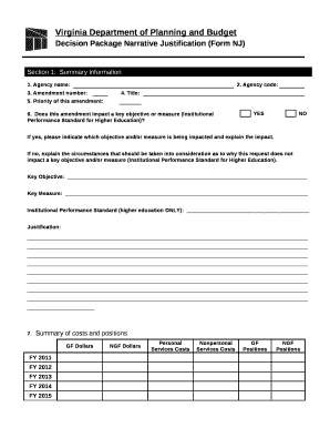 Decision Package Narrative Justification ( NJ) - dpb virginia Doc ...