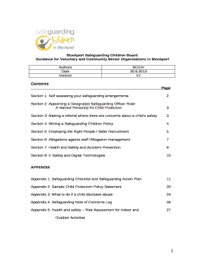 Stockport Safeguarding Children Board Doc Template | pdfFiller