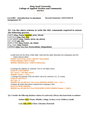 Q1: Use the above schema to write the SQL commands required to answer ...