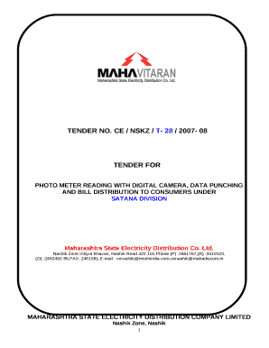 Tenders : Maharashtra State Distribution ... - ... Doc Template | pdfFiller