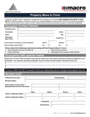 Fillable Online Property Move In Form Fax Email Print - pdfFiller