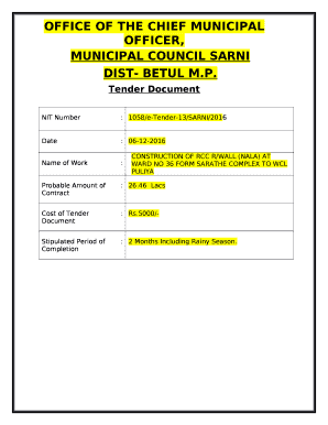 CONSTRUCTION OF RCC R/WALL (NALA) AT WARD NO 36 SARATHE COMPLEX TO WCL ...