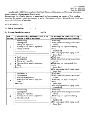 establishment Structured Observation Doc Template | pdfFiller