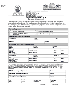 Parking Request Doc Template | pdfFiller