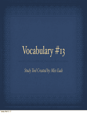 Fillable Online Vocabulary #13 Fax Email Print - pdfFiller