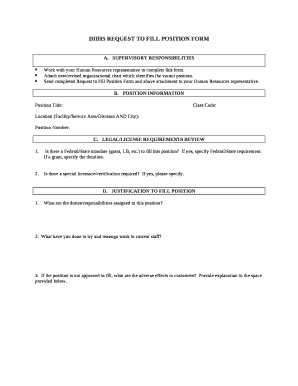 DHHS REQUEST TO FILL POSITION - dhhs ne Doc Template | pdfFiller