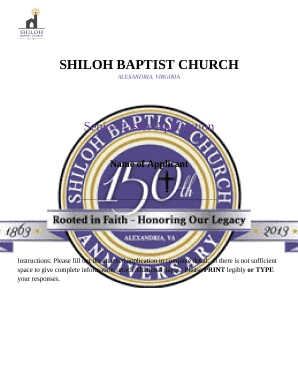 Senior Pastor Application Doc Template | pdfFiller